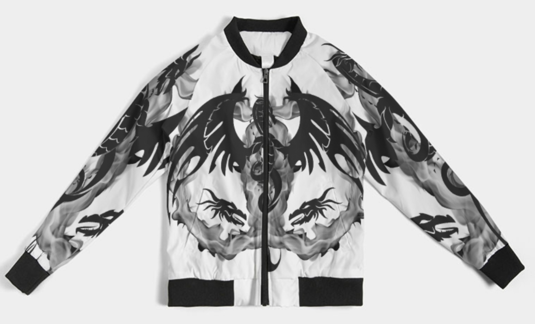 Exclusive ICJUK Custom made Women's Bomber Jacket black and white ...