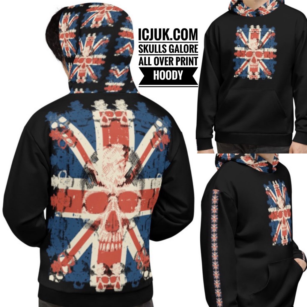 Exclusive Unisex ICJUK Union Jack Skulls Galore All over print pullover ...
