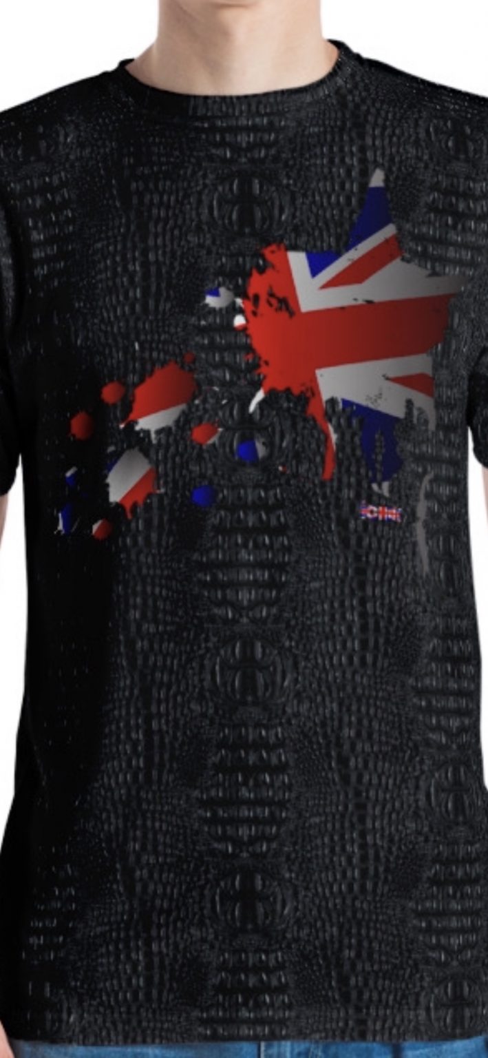 Union Jack Exploding Star Crew neck all over print Black Croc pattern ...